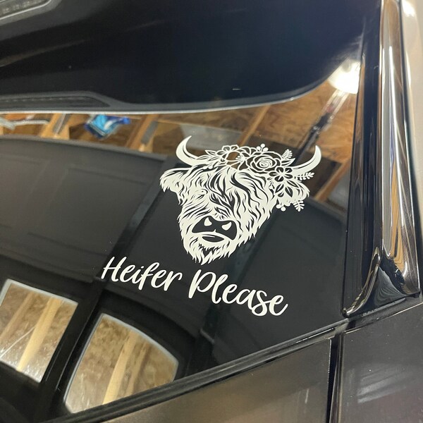 Highland Cow Decal | Cow Sticker | Heifer Decal | Car Window Decal ...