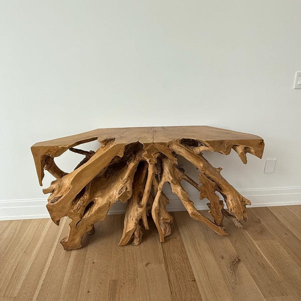 Unique Teak Root Rectangular Coffee Table - Rustic Natural Beauty - Etsy