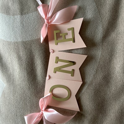Toadstool High Chair Banner, Mushroom 1 Year Birthday Decorations, Pink ...