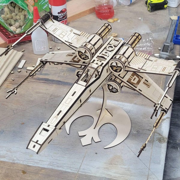 X-fighter T65 and T70 3D Laser Cut Model | Sci-fi Starfighter | Digital ...