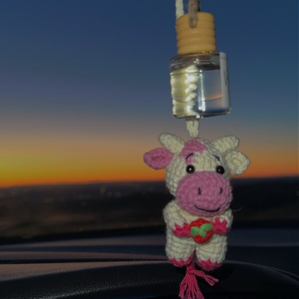 Cow Car Accessory Rearview Mirror Hanging Car Decorations, Strawberry ...