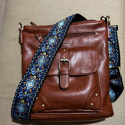 Slim Retro Purse Strap, Geometric Pattern, Replacement Crossbody Strap ...