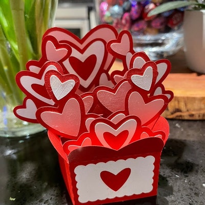 SVG Box Card Svg Card in a Box 3D SVG Love Valentine Heart Exploding ...