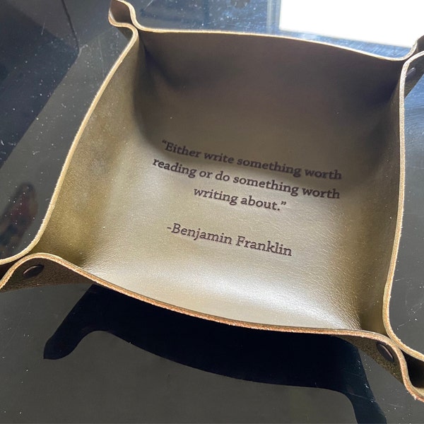 Custom Leather Valet Tray. Multiple Colors. Personalized Leather ...