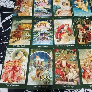 Christmas Tarot Deck. Vintage Santa Claus Illustrations - Etsy