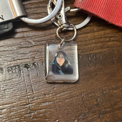 Personalized Photo Mini Keychain customize W/your Photo, Resin Photo ...