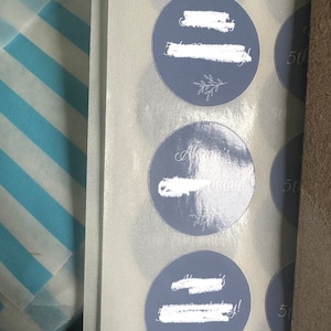 Personalised Dusty Blue Wedding Stickers, Favour Stickers, Envelope ...