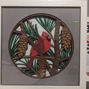 CARDINAL Svg 3D Christmas Svg WINTER Shadow Box Svg for Cricut for ...