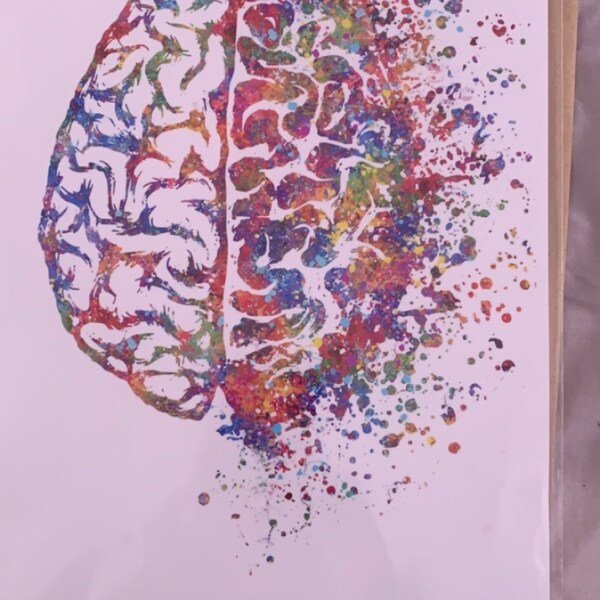 Watercolor Brain Art Print: Neurology Anatomy Poster - Etsy