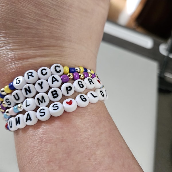 Customizable College Bracelet - Etsy