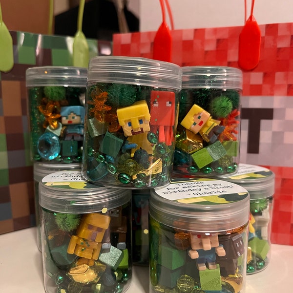Minecraft Inspired Party Favor Play Dough Jars - Etsy Canada