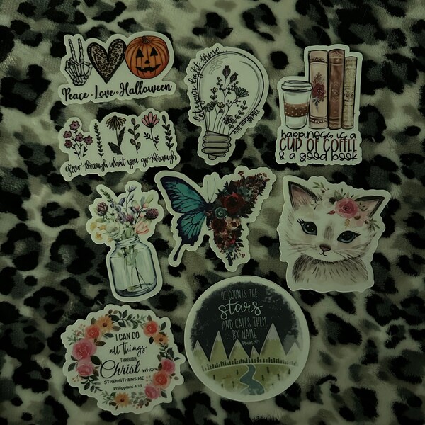 Cat Sticker, Flower Cat Vinyl Sticker, Year of the Cat, Waterproof ...