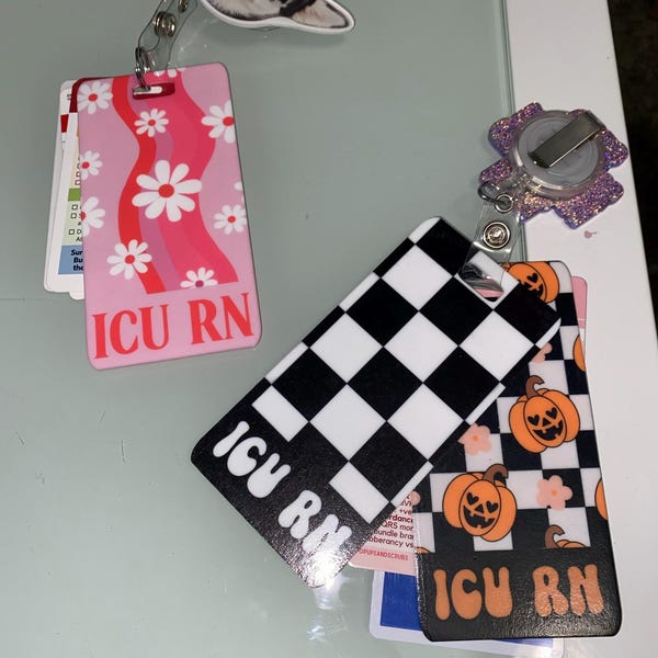 Mental Health Badge Buddy, Floral Badge Backer, RN Badge, Badge Buddy ...