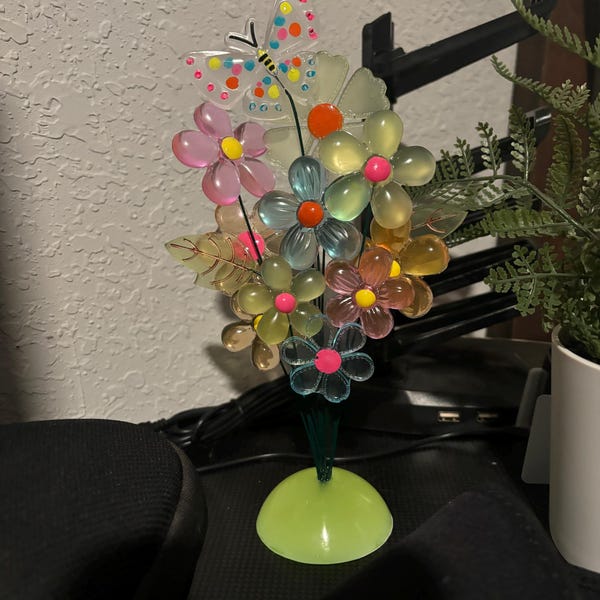 RETROSTYLE Midcentury Lucite FLOWERS 24 Mixed Flower Bouquet Large Gift ...