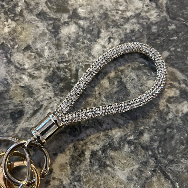 Silver Pink Rhinestone Keychain, Unique Gift for Mom Woman Her Friend ...