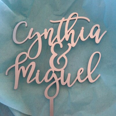 Personalized Names Wedding Cake Topper 6w Inches, Couple Custom Cake ...