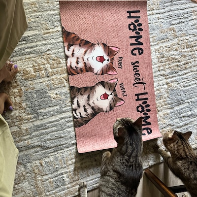 Custom Cat Doormat, Cat Welcome Doormat, Home Sweet Home, Cat Rug ...