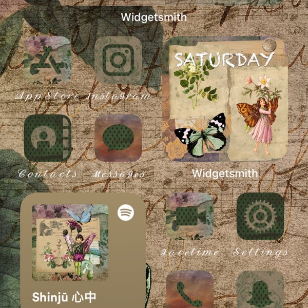Ios Fairycore Aesthetic iPhone Pack, 1,136 App Icons, 10 Widget Quotes ...