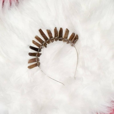 Smoky Quartz Crystal Slice Beads Graduated Rough Quartz Slice Slab ...
