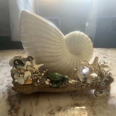 Sea Turtle, Shelf Table Sitter, Oyster Shell, Nautical Decor, Gifts for ...