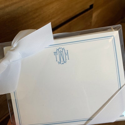 Personalized Note Cards Set Monogram Stationery Monogrammed - Etsy