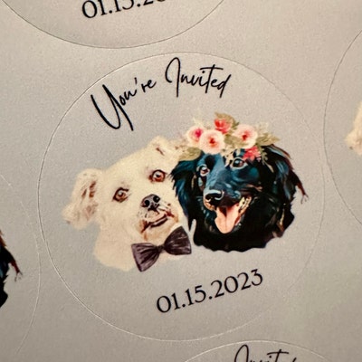 Dog Wedding Stickers Custom Wedding Label Wedding Favor - Etsy