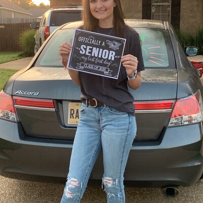 First Day of Senior Year Sign, First Day of 12th Grade Sign, Class of ...