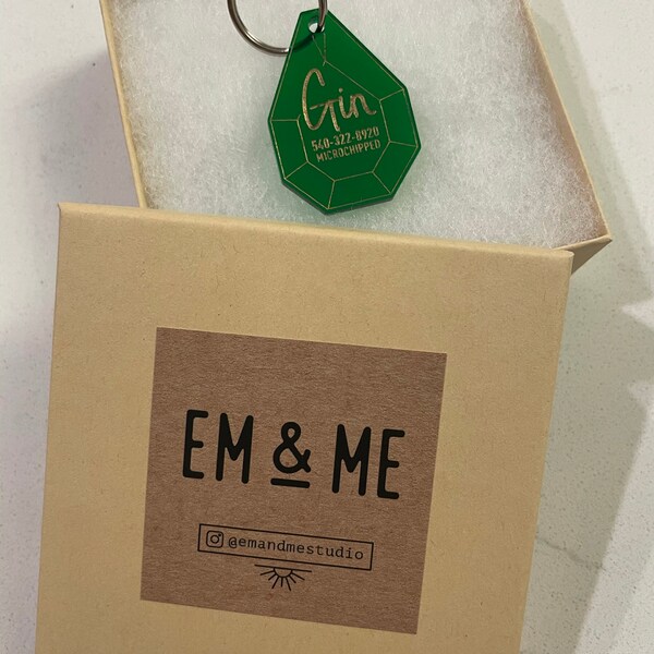 Glamorous Gem Personalized Pet Tag, Fancy Cat and Dog ID Tag, Ruby - Etsy