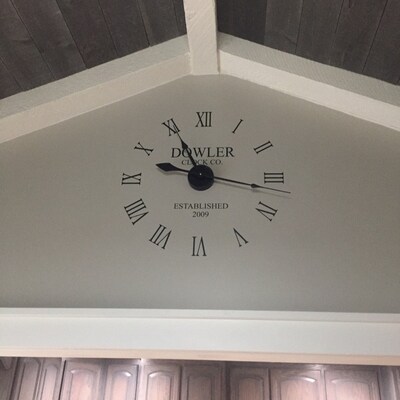 Large Wall Clock Decal Custom Family Name With Year Established Clock ...