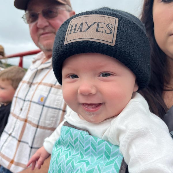 Personalized Infant & Toddler Ribbed Printed Name Beanie - Etsy