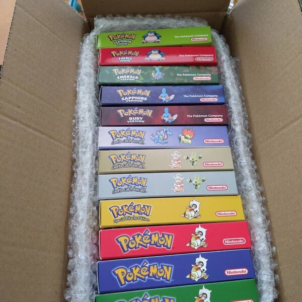 Pokemon All Versions Reproduction Replacement 12 Boxes for Game Boy ...