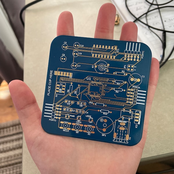 The Original: Set of 2 Coasters in Pcb-design With Gold Contacts for ...