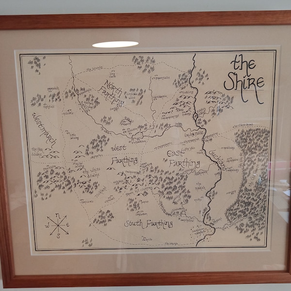 Map of the Shire: Hand-drawn Lord of the Rings Art, JRR Tolkien Gift - Etsy
