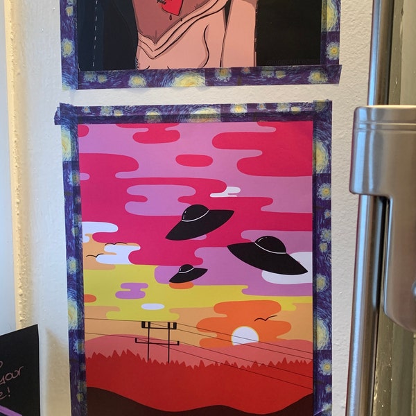 Trippy Skies/ Posca Pen Drawing on Canvas Board - Etsy