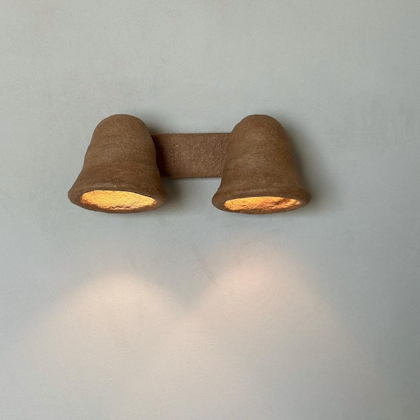 Round Wall Sconce - Clay Round Wall Light, Ceramic Led Wall Sconce ...
