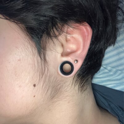 Glitter Black Alien Skinz Soft Silicone Ear Plugs Tunnels Gauges ...