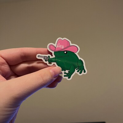 Cowboy Frog Sticker Vinyl Sticker Weatherproof and Scratch Resistant - Etsy