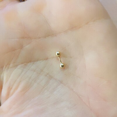 14K Solid Gold Ball 2,3,4,5,6mm Lightweight Piercing 21G, 4,6,8mm Post ...