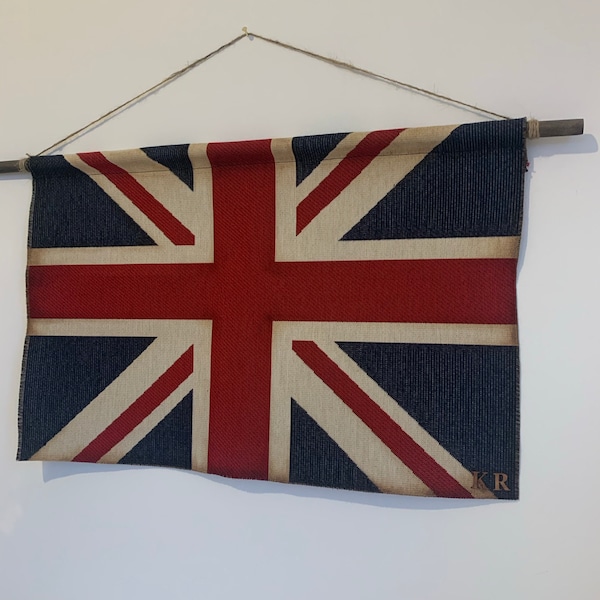 Small Union Jack Flag Retro Linen Look Heavy Jacquard Gobelin ...