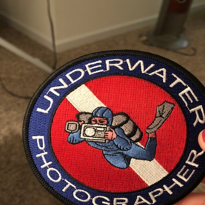 UNDERWATER PHOTOGRAPHER Scuba Diving PATCH Embroidered Iron-on Applique ...