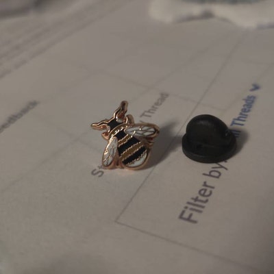 Mini Bee Pin, Tiny Gold Hard Enamel Honeybee Lapel Pin Badge, Nature ...