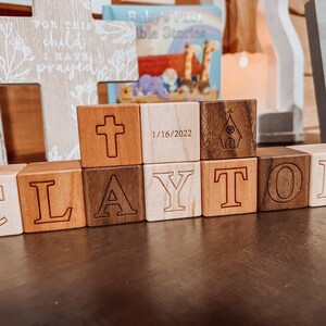 BAPTISM NAME BLOCKS Personalized Baby or Child's - Etsy