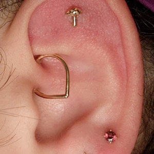 14K Solid Yellow Rose White Gold Gift Bow Piercing Body - Etsy