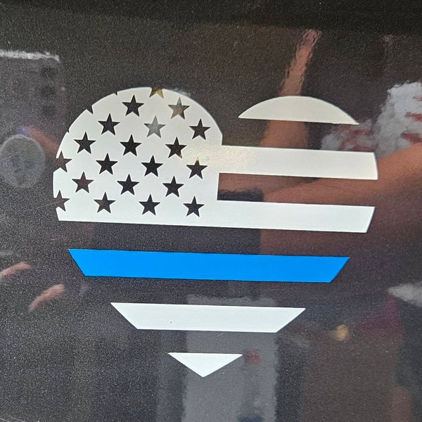 Police Flag Heart for Back the Blue, Blue Lives Matter, Police ...