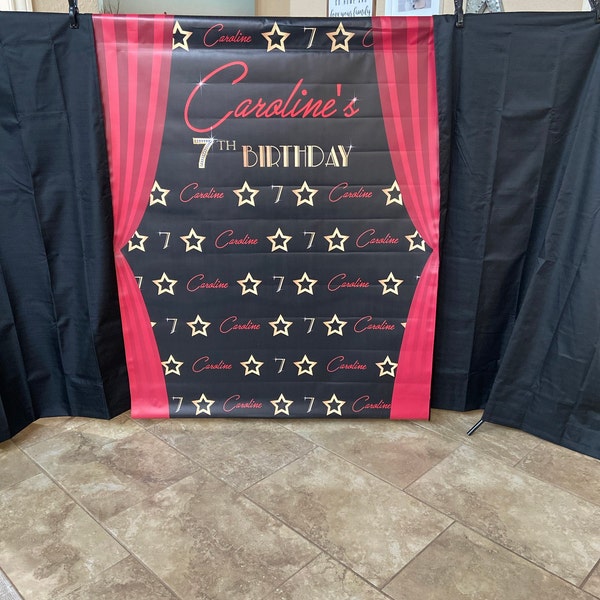 Personalized Hollywood Party Backdrop, Red Carpet Affair (printed or ...
