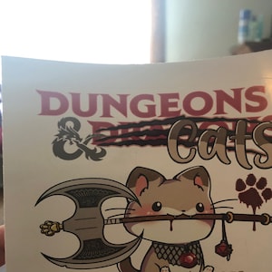 Dungeons and Cats Dnd Sticker Dnd Gift GM Dungeons & - Etsy
