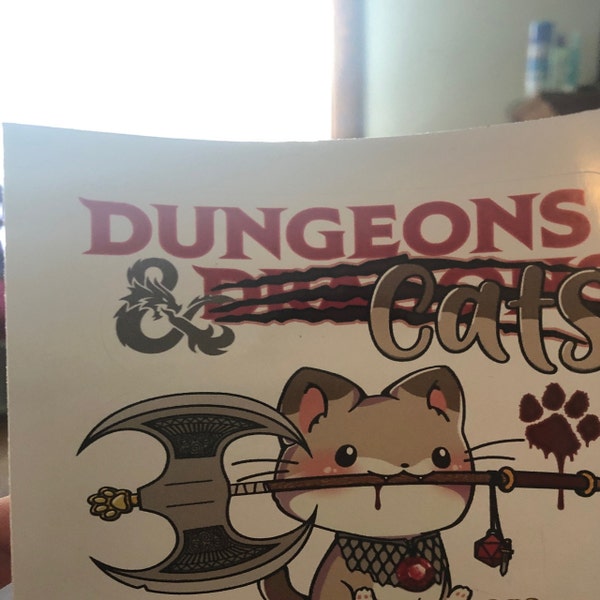 Dungeons and Cats Dnd Sticker | Dnd Gift | GM | Dungeons & Dragons ...