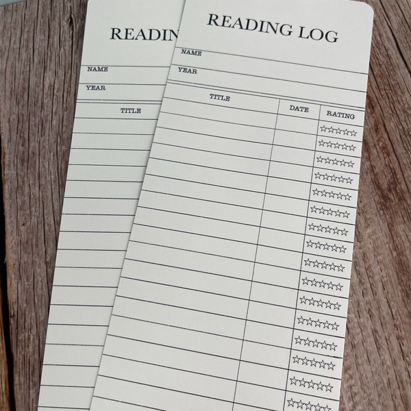 Reading Log Bookmark- Vintage Style Library Card | Bookmark Reading ...