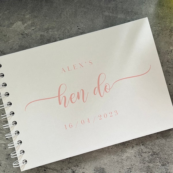 Personalised Hen Do Classic Design Guest Book Scrapbook | Hen Party ...