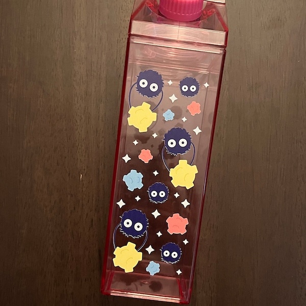 Soot Sprites Water Bottle, Kawaii Water Bottle, 16.9 Oz Bottle, Yellow ...